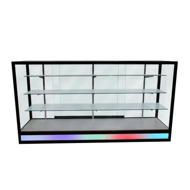 Extra Vision Black Aluminum Showcase with RGB Scrolling Base Light ...